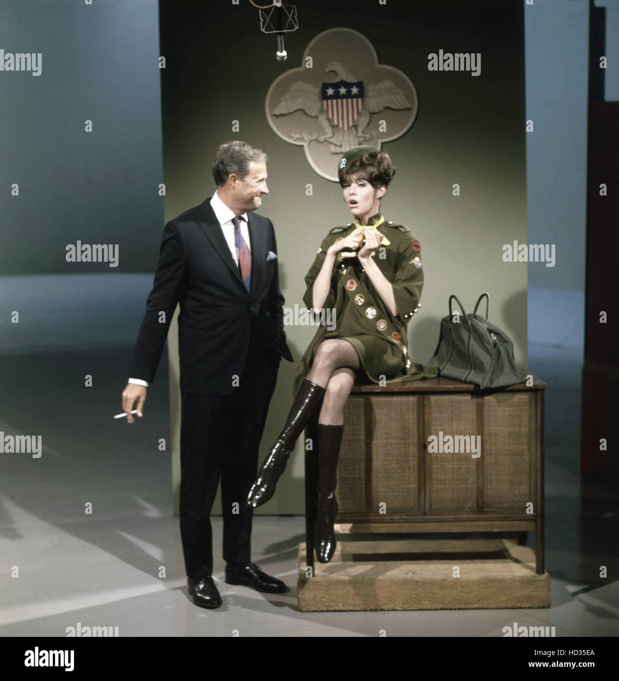 ROWAN & MARTIN'S LAUGH-IN, from left: Dan Rowan, Barbara Feldon, 1968 ...