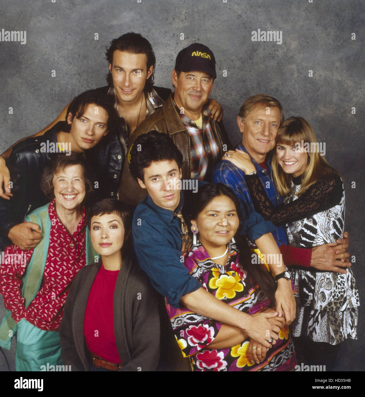 NORTHERN EXPOSURE, front from left: Peg Phillips, Janine Turner, Rob ...