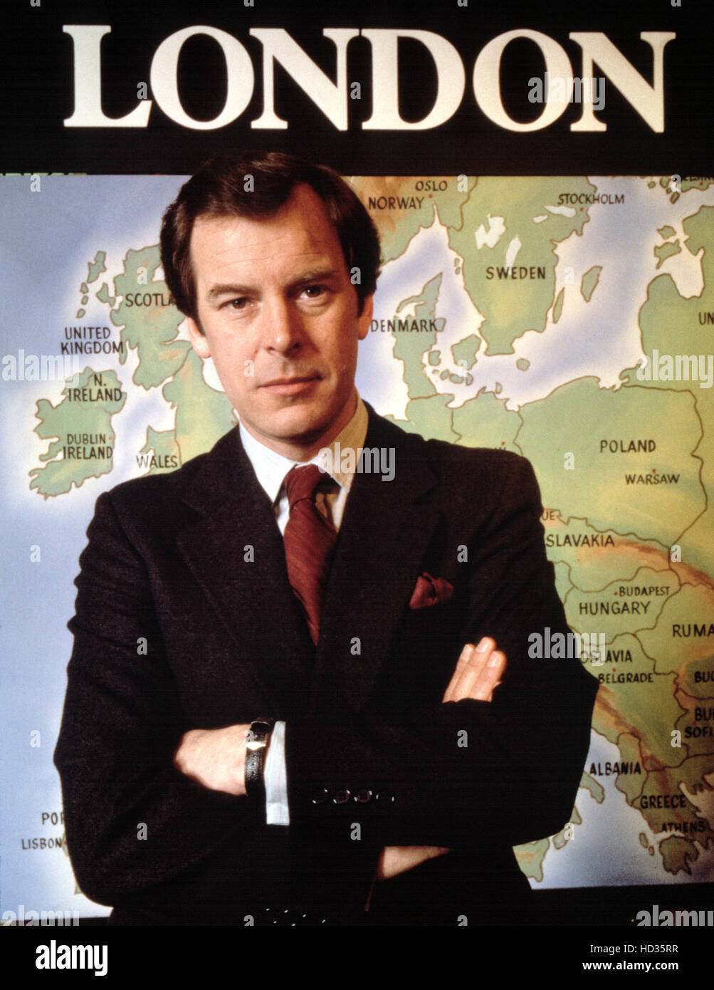 ABC WORLD NEWS TONIGHT, Peter Jennings, London anchor desk, 1978. (c ...