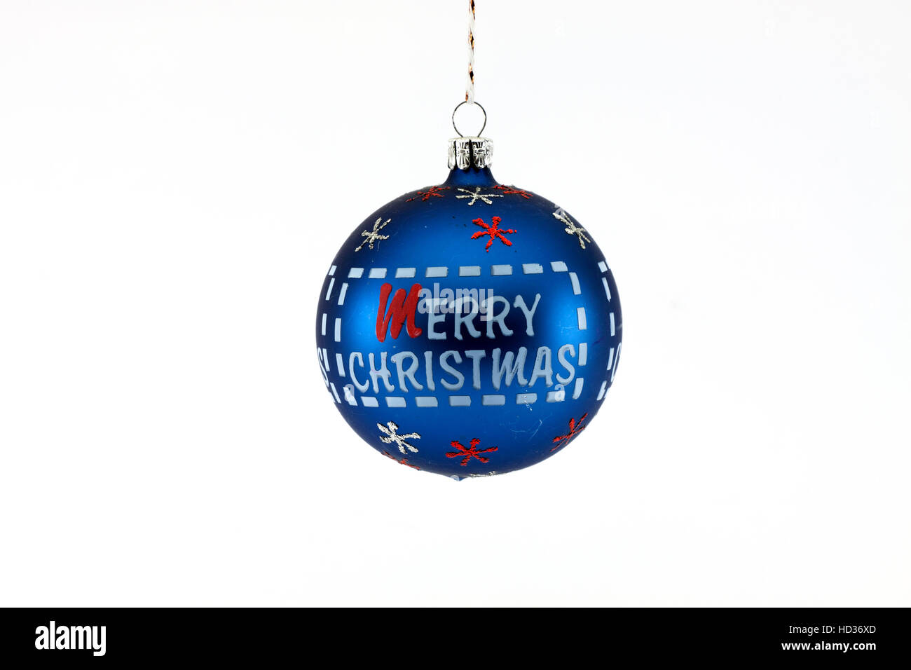 Blue christmas nall photographed with a white background Stock Photo ...