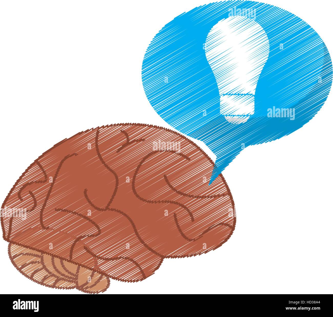 drawing brain thinking idea blue bubble Stock Vector Image & Art - Alamy