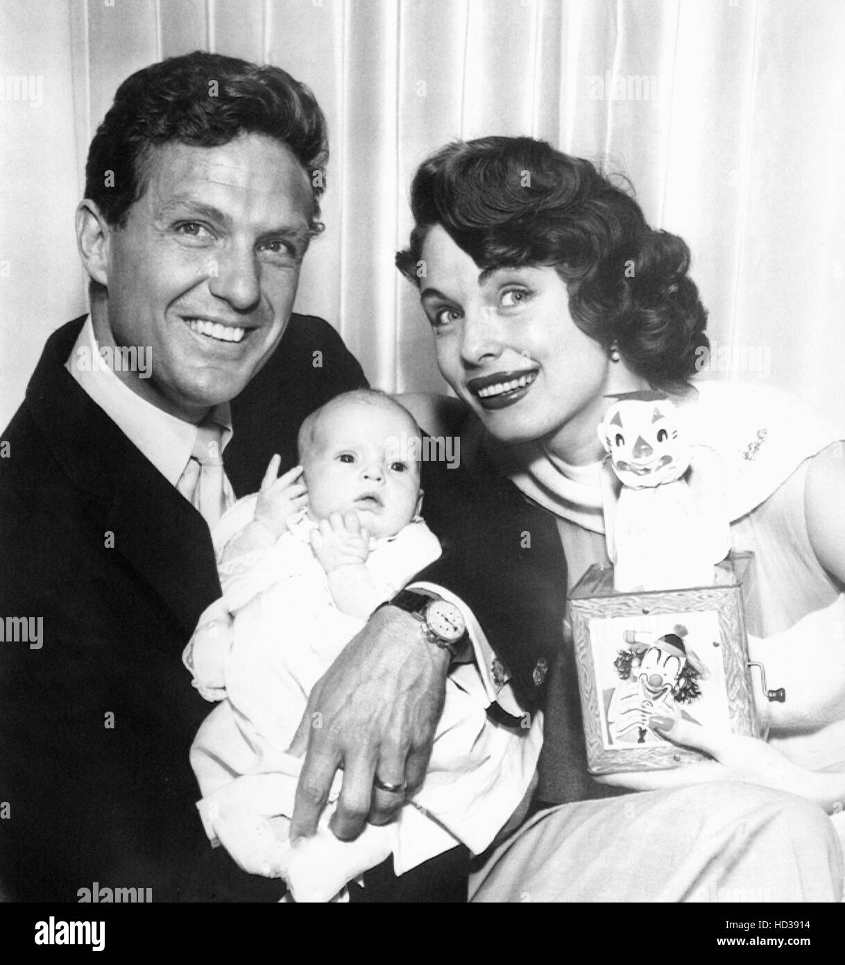 ROBERT STACK, with wife Rosemary Bowe and daughter Elizabeth circa 1957 ...