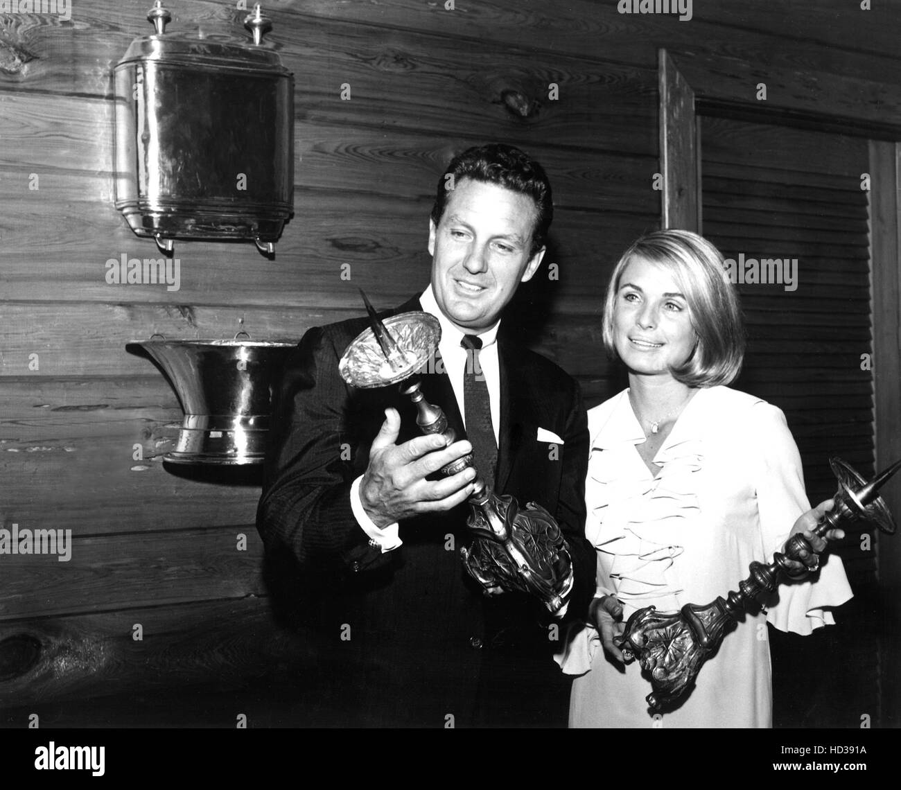 ROBERT STACK, with wife Rosemarie Bowe looking at antiques in New ...