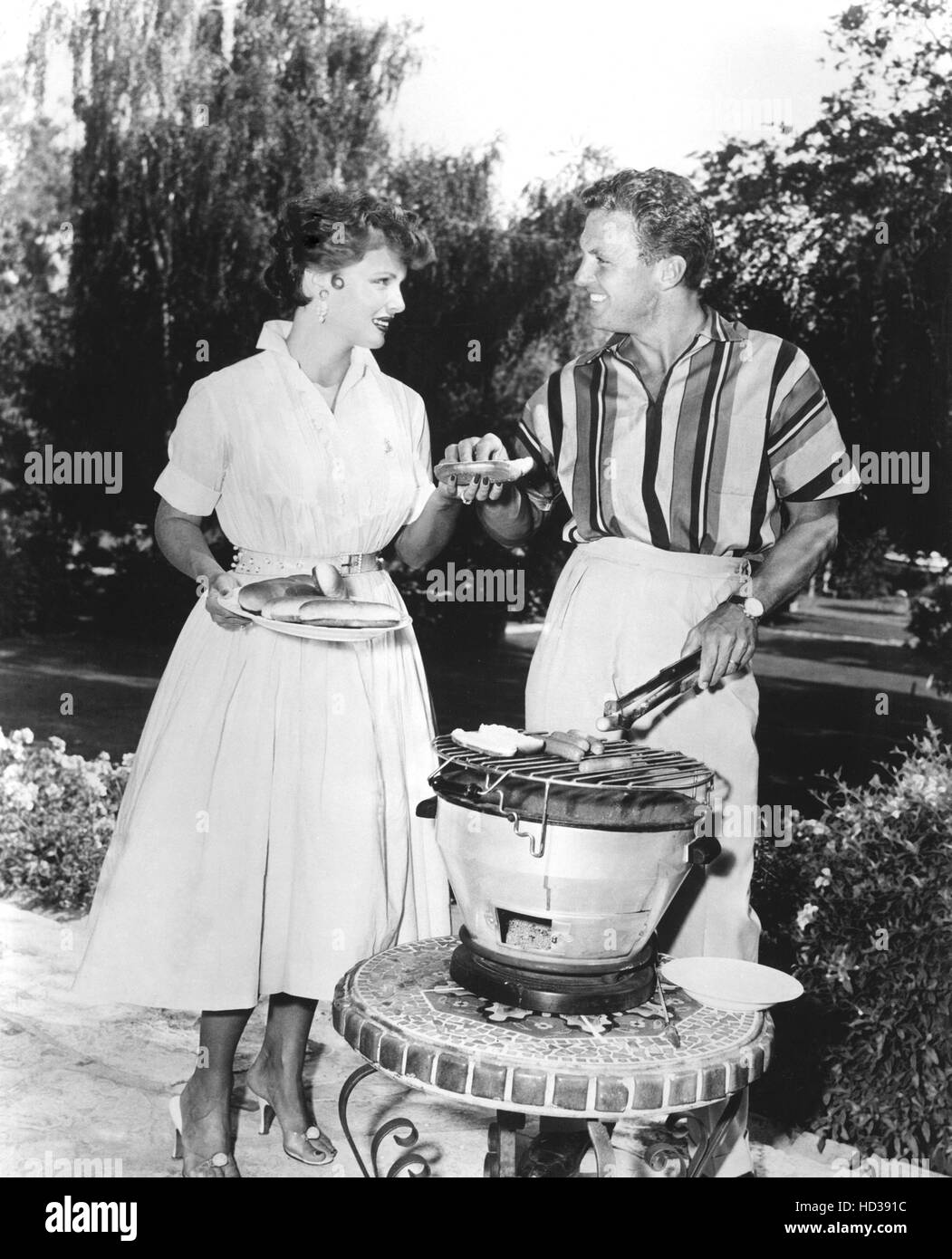 ROBERT STACK, with wife Rosemarie Bowe at home Stock Photo - Alamy