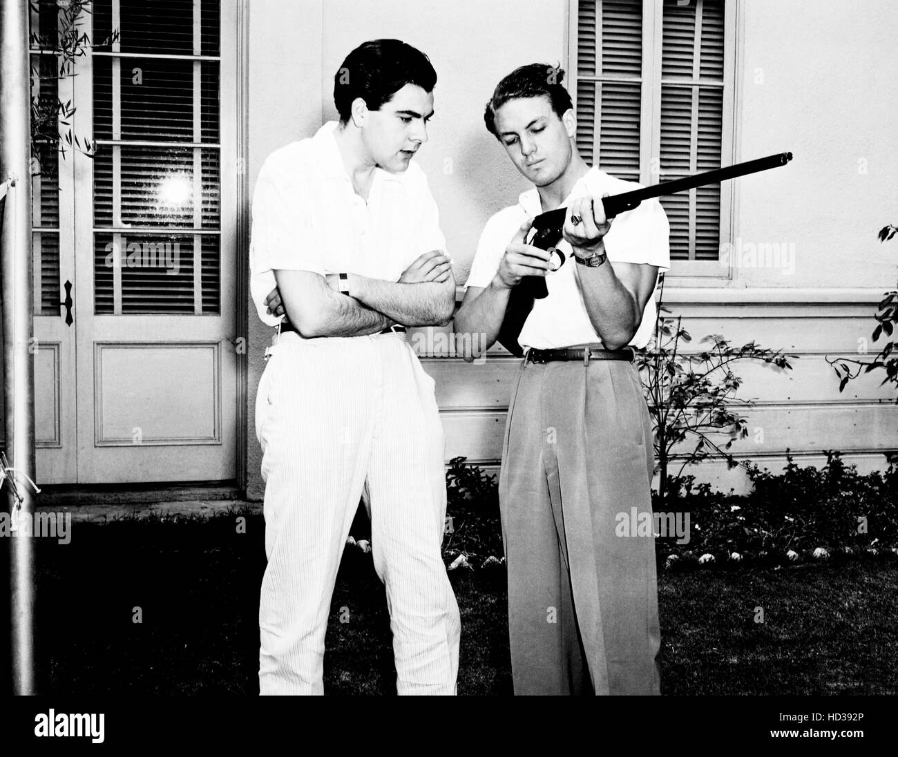Robert Stack (right) shows Lewis Howard his favorite skeet shooting ...