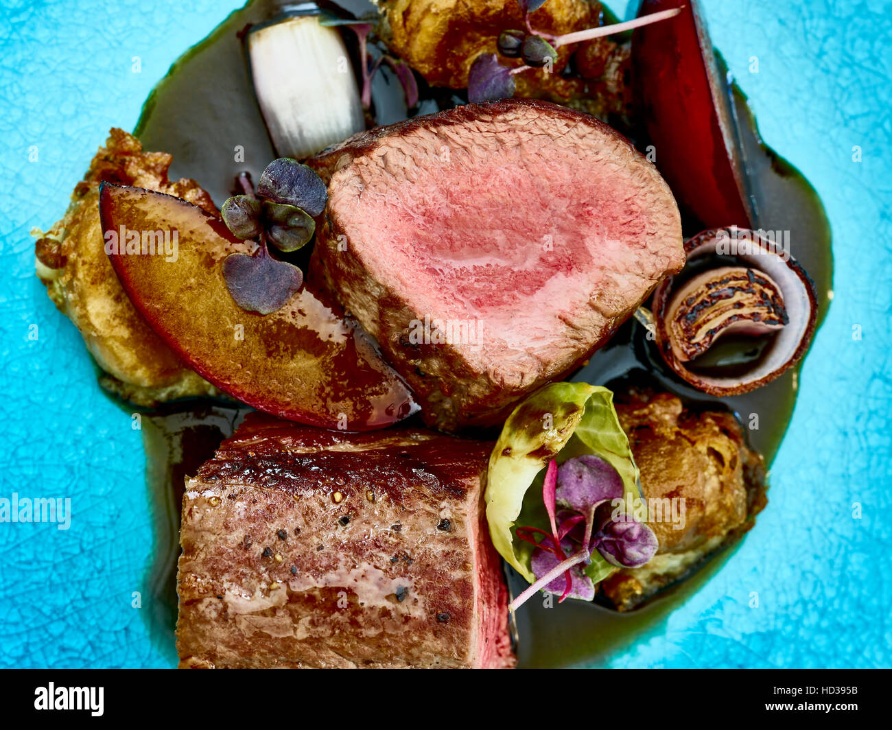 roasted venison closeup Stock Photo - Alamy