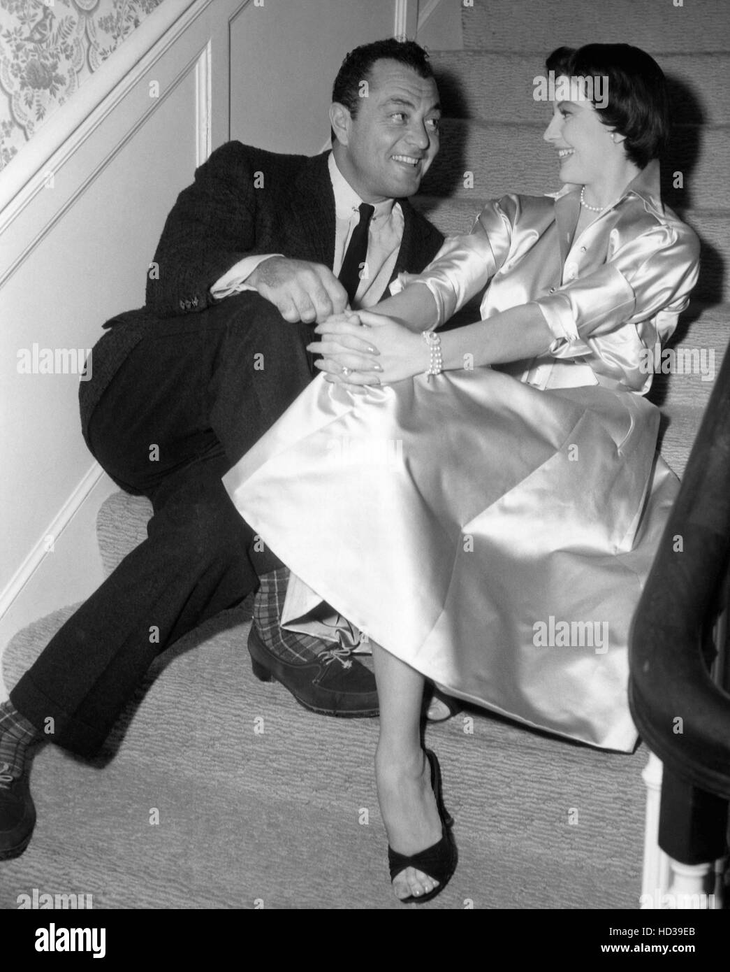 Tony Martin with wife, Cyd Charisse at their Beverly Hills home, 1955 ...