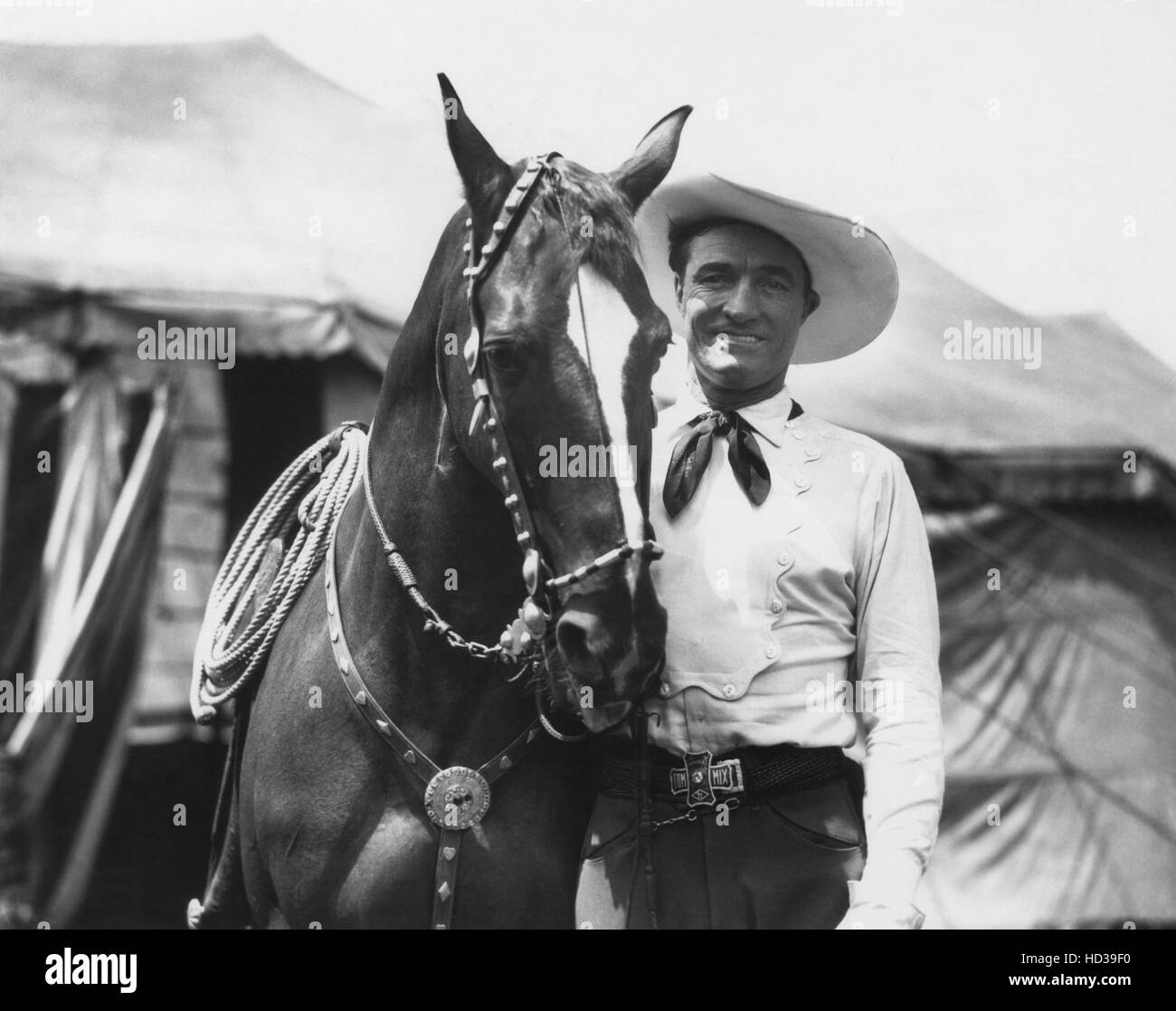 Tom Mix and Tony the Wonder Horse at the Sells-Floto circus, 1929 Stock ...