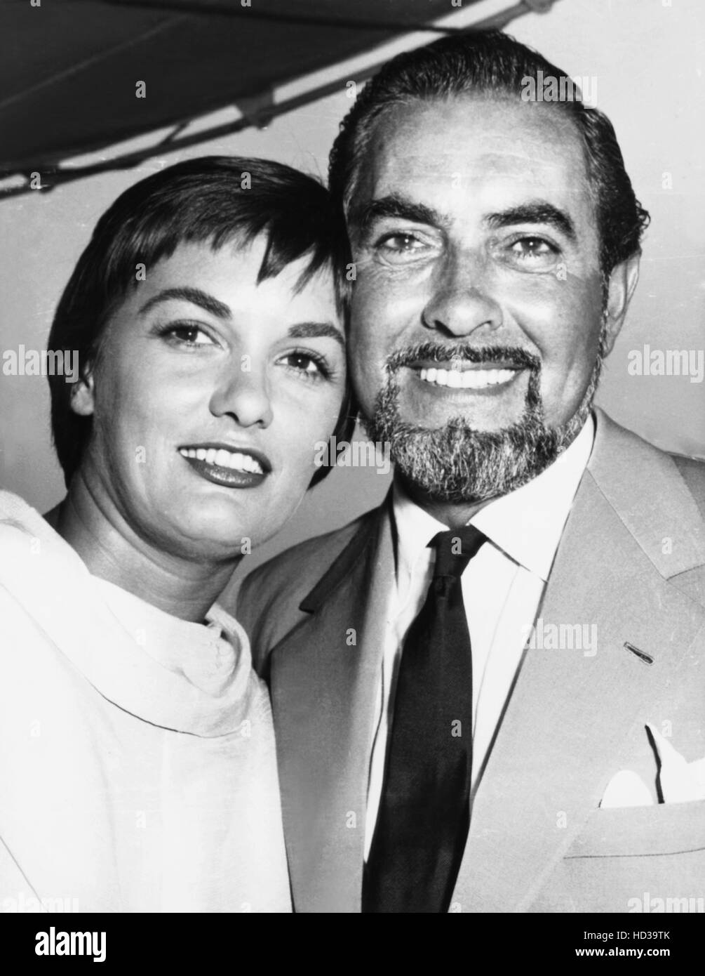 Tyrone Power (right) with wife Deborah Ann Smith en route to Spain for ...