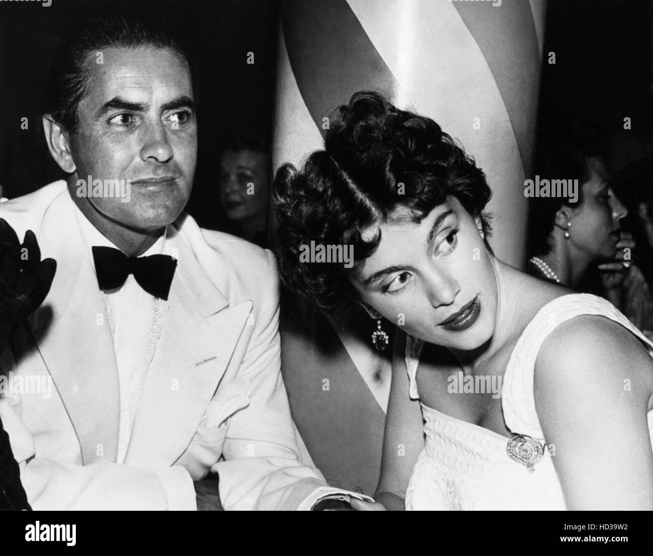 From left: Tyrone Power, Linda Christian at the Damon Runyon benefit at ...