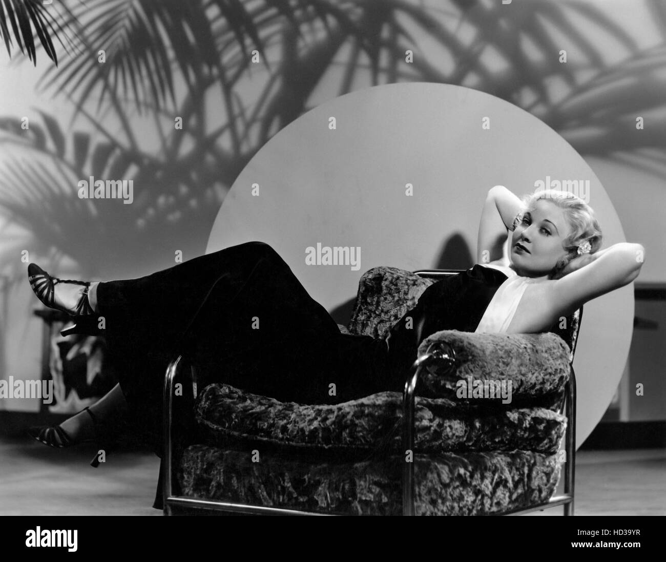 Una Merkel wearing black and white satin evening gown, ca. 1934 Stock ...