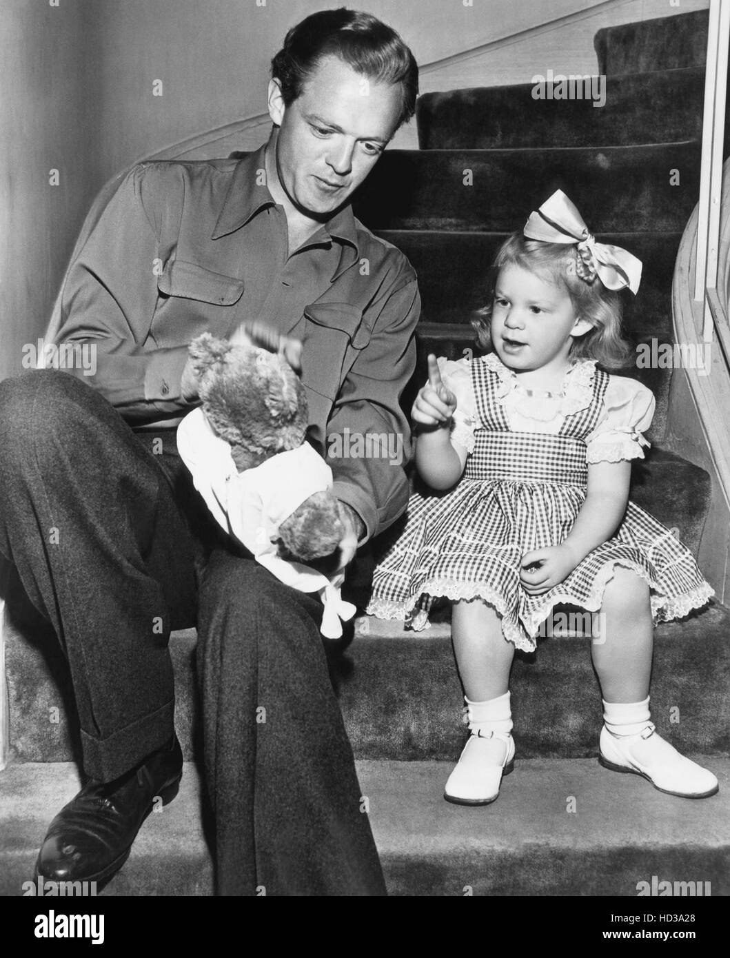 Van Heflin, left, and daughter Vana O'Brien, on set of THE STRANGE LOVE ...