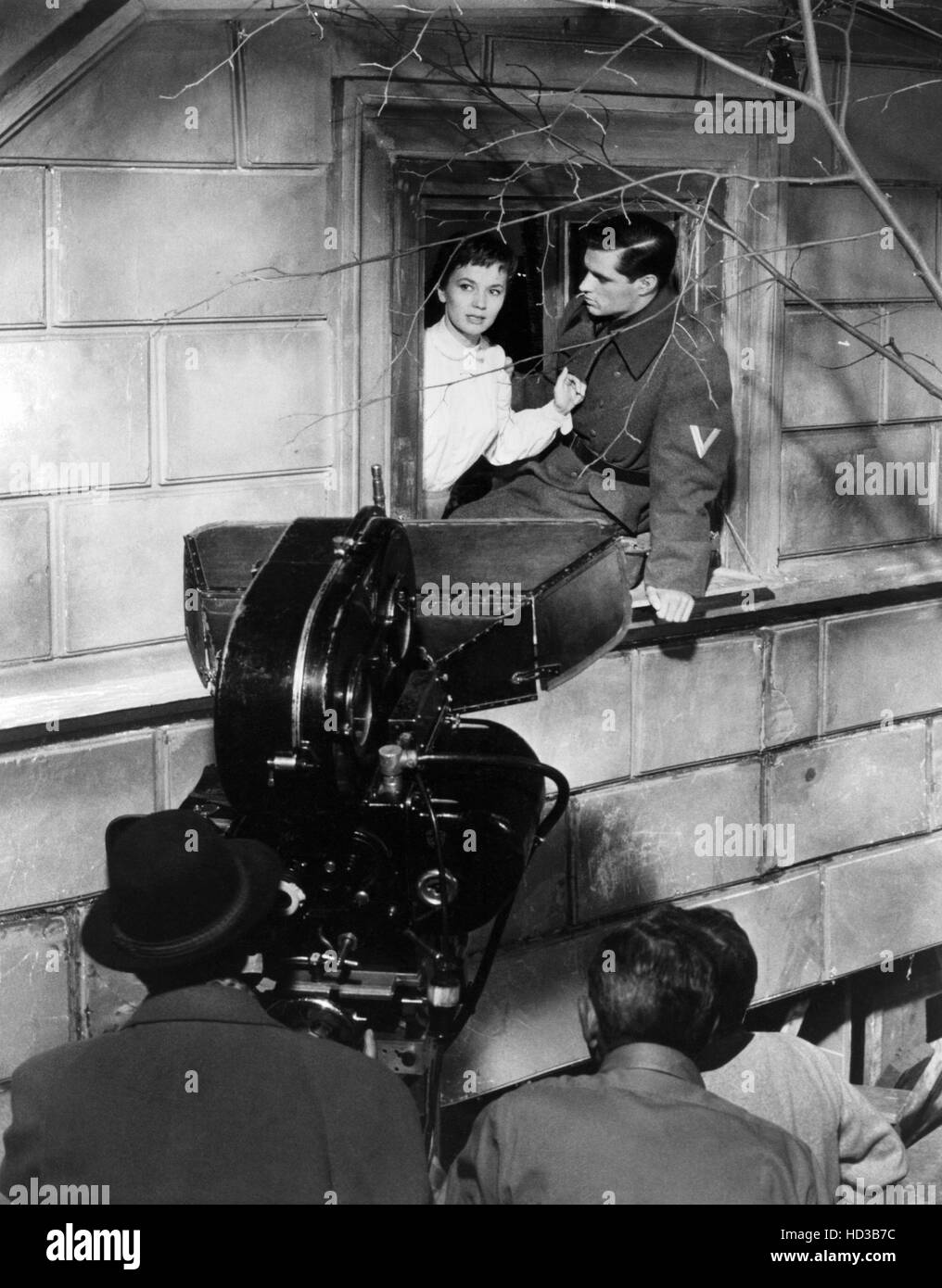 First and second from front: Douglas Sirk, Russell Metty; from center ...