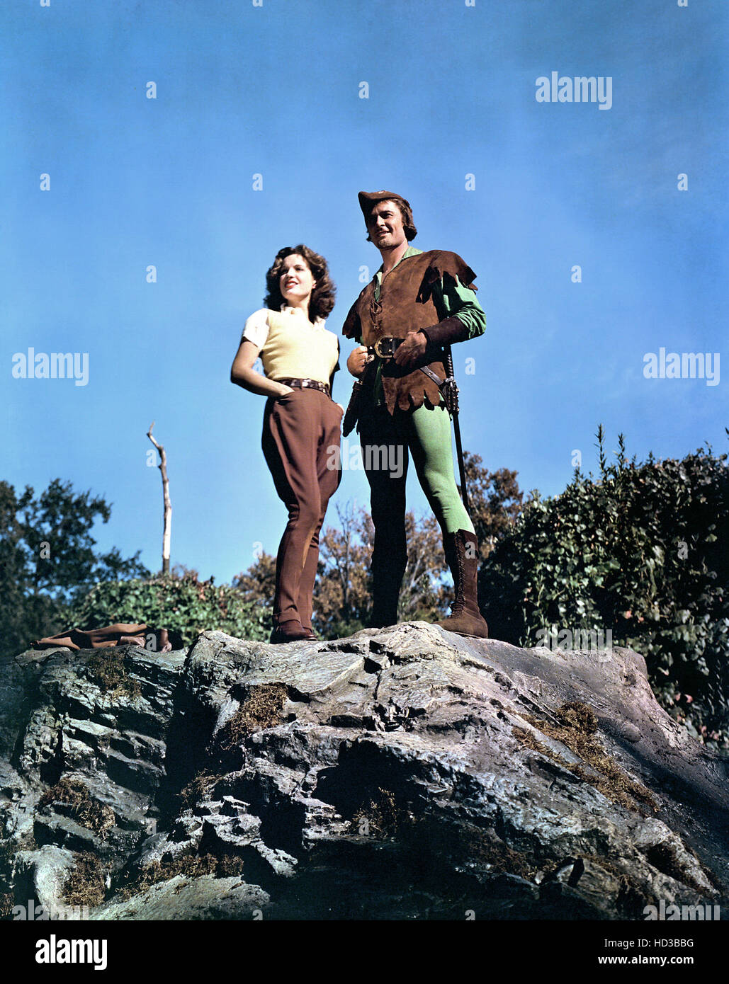 ERROL FLYNN with Lili Damita on the set of 'Adventures of Robin Hood ...
