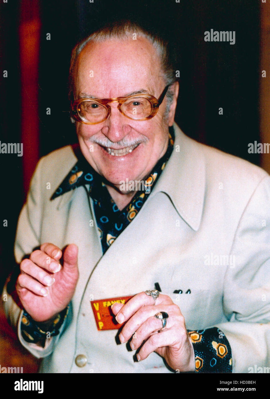Forrest J Ackerman, American writer, collector and actor, circa late ...