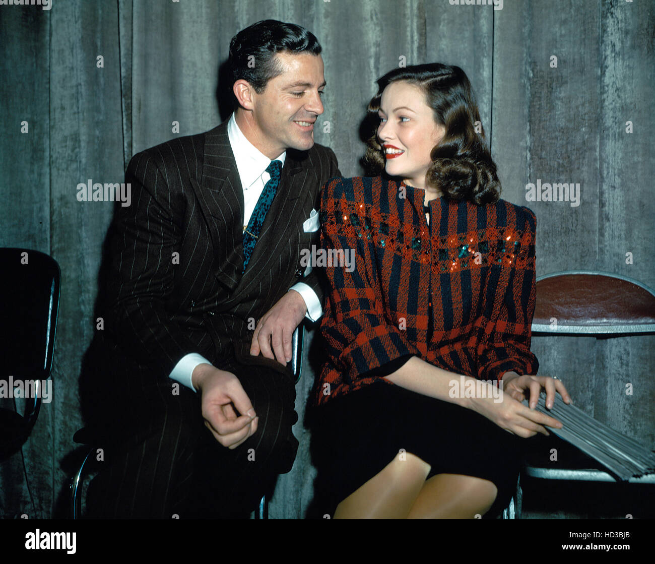 Dana Andrews and Gene Tierney at the Lux C.B.S. radio presentation of ...