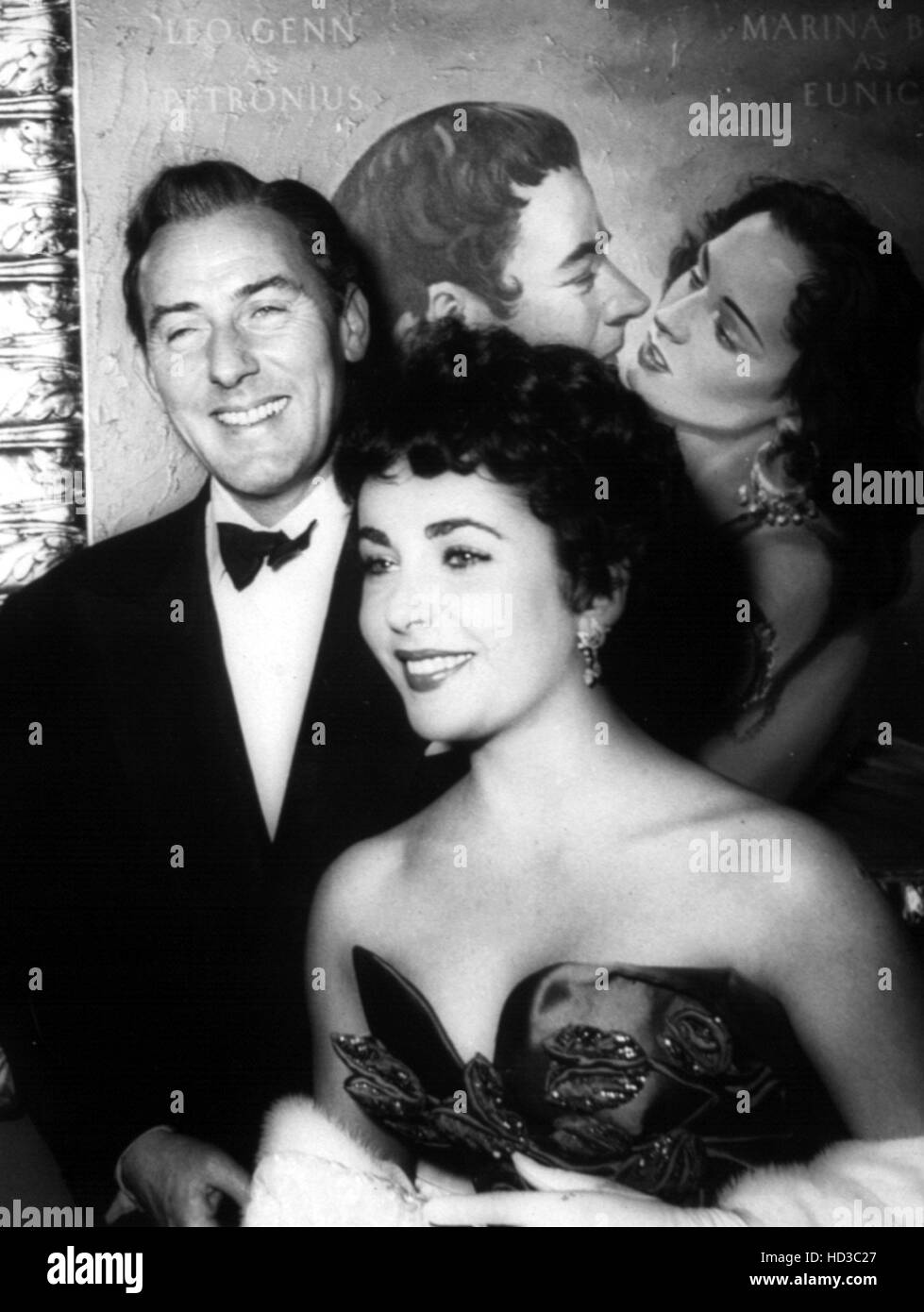 Michael Wilding, Elizabeth Taylor at a movie premiere in the early ...