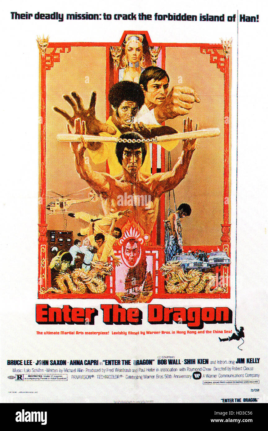 ENTER THE DRAGON, Bruce Lee, John Saxon, Ahna Capri, Bob Wall, 1973 ...
