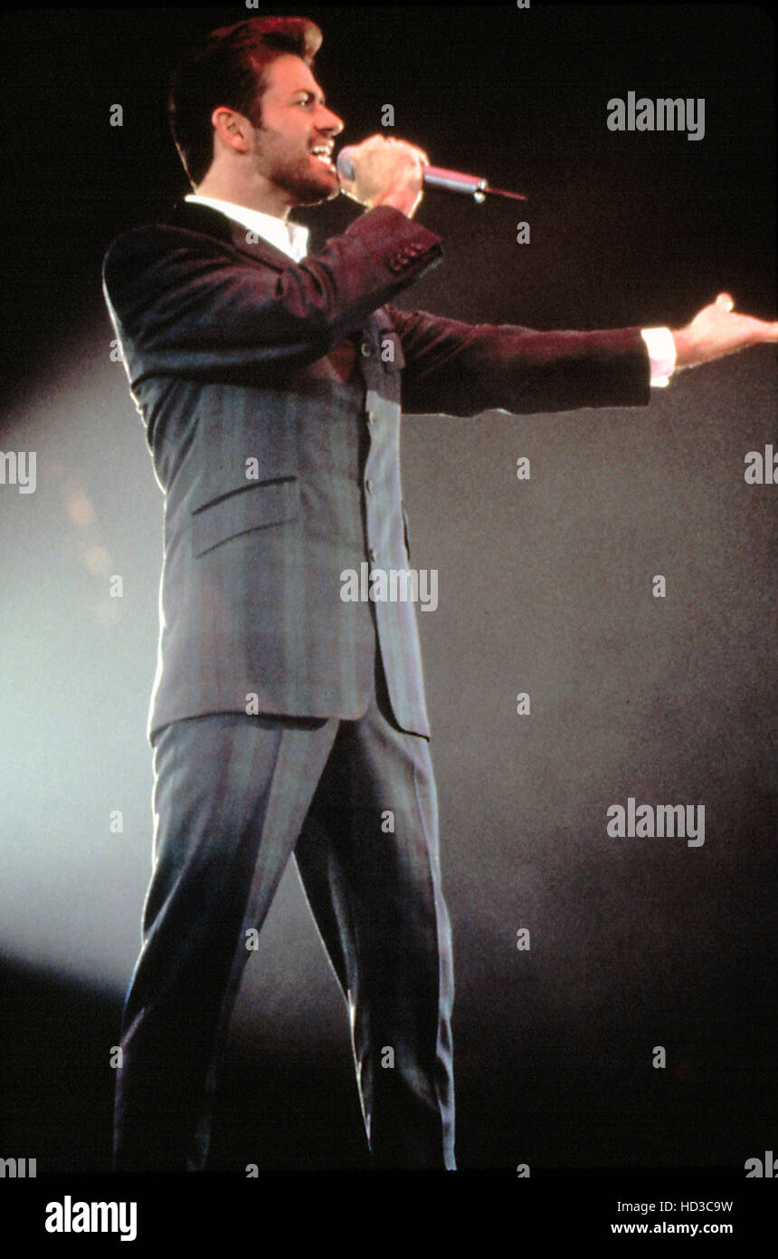 George Michael, singing in the TV special, GEORGE MICHAEL'S CONCERT FOR ...