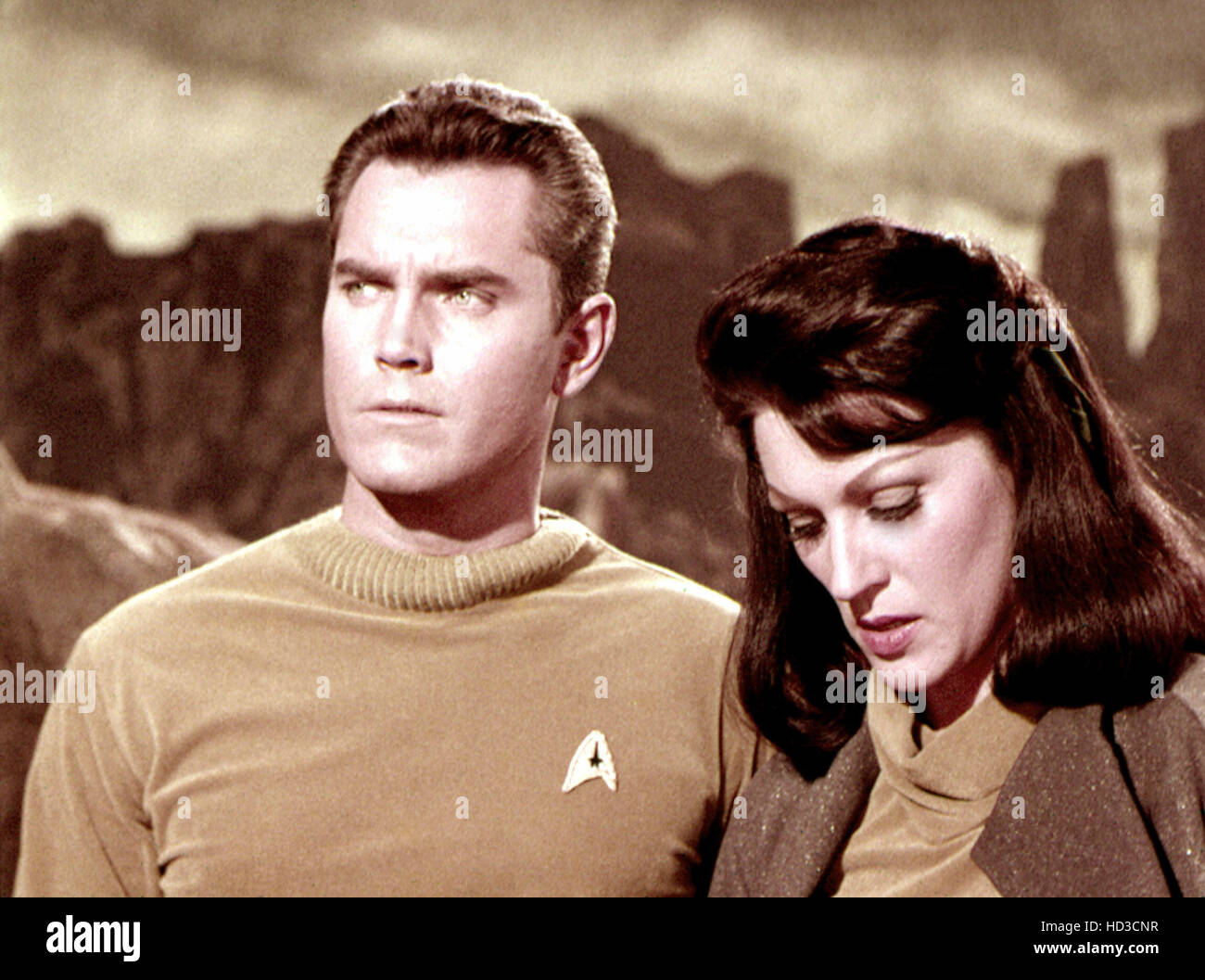 STAR TREK, Jeffrey Hunter, Majel Barrett, in the Star Trek Pilot (The ...