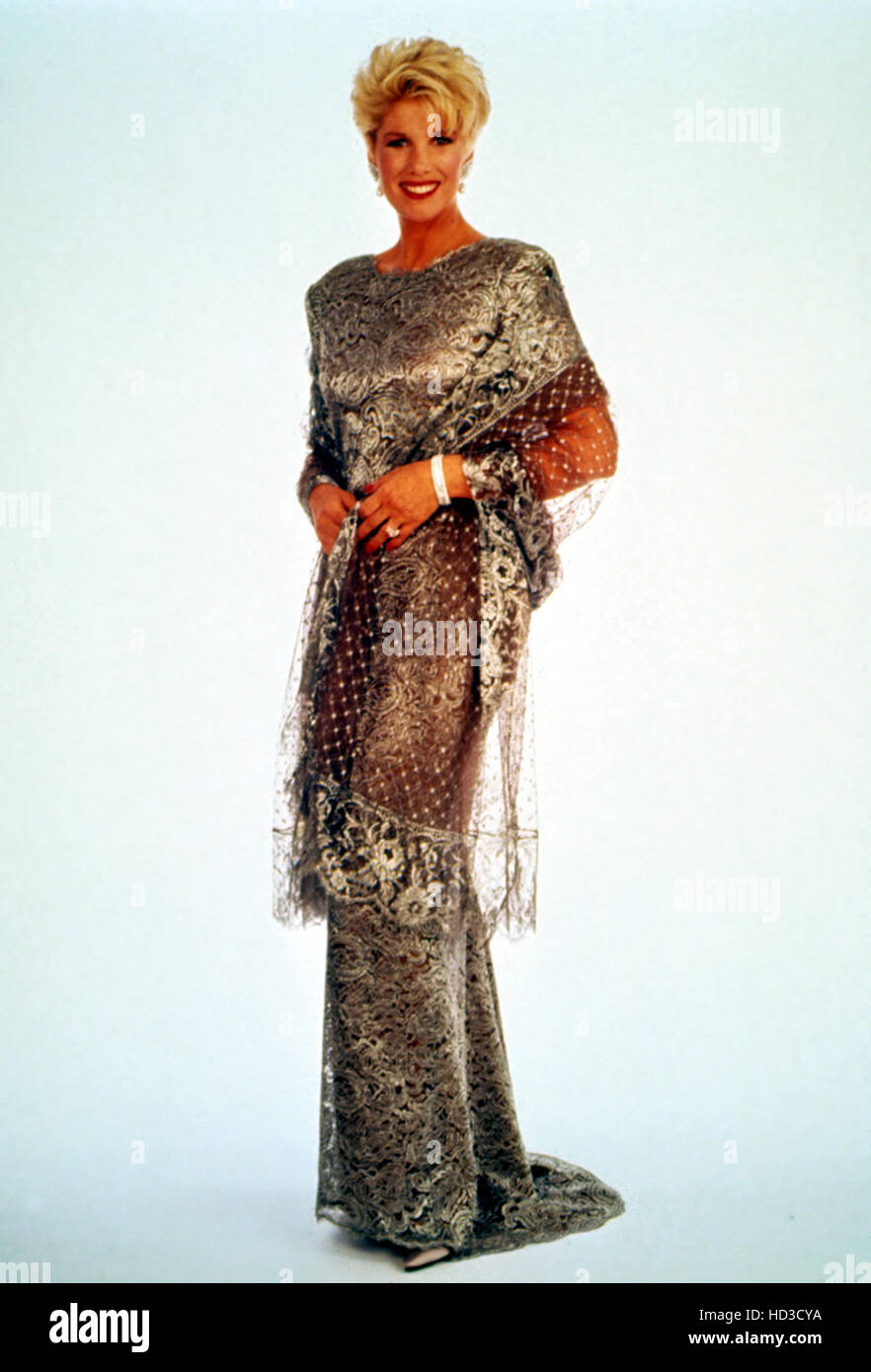 Joan Lunden models evening gown, 1990s Stock Photo - Alamy