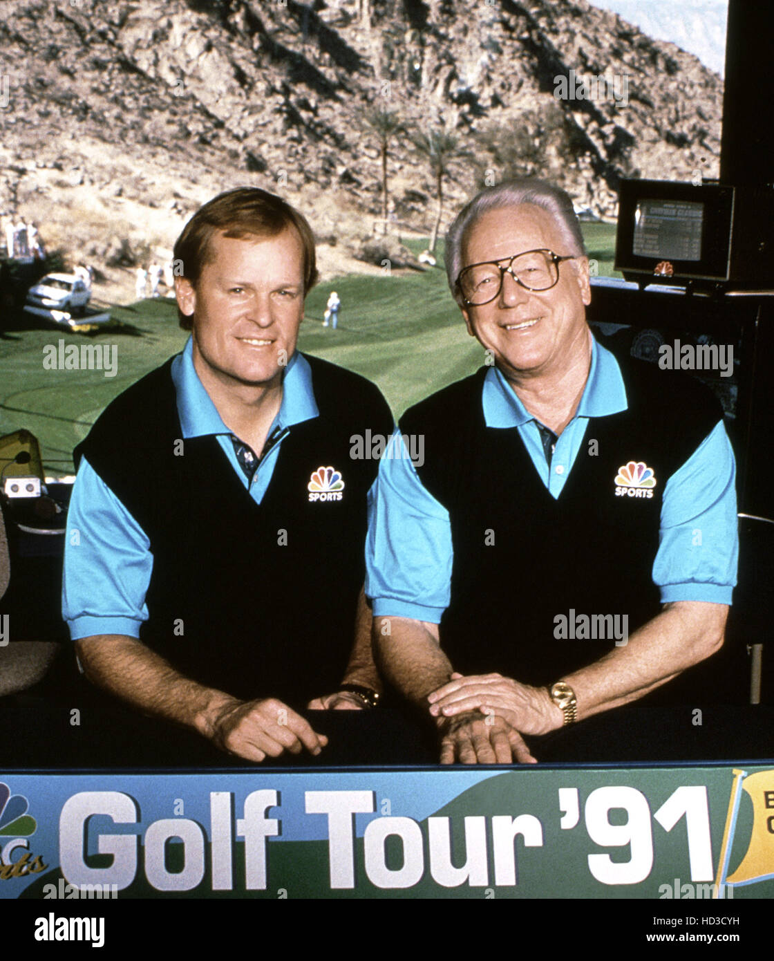 Johnny Miller (left), and Charlie Jones, NBC Golf commentators, 1991 ...