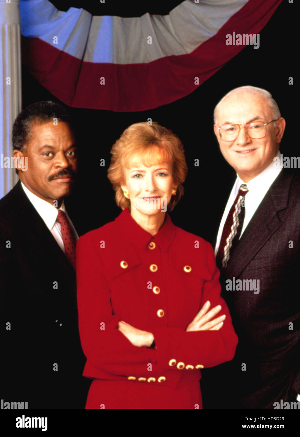 BERNARD SHAW, JUDY WOODRUFF, BILL SCHNEIDER, Campaign '96, 1996 Stock ...