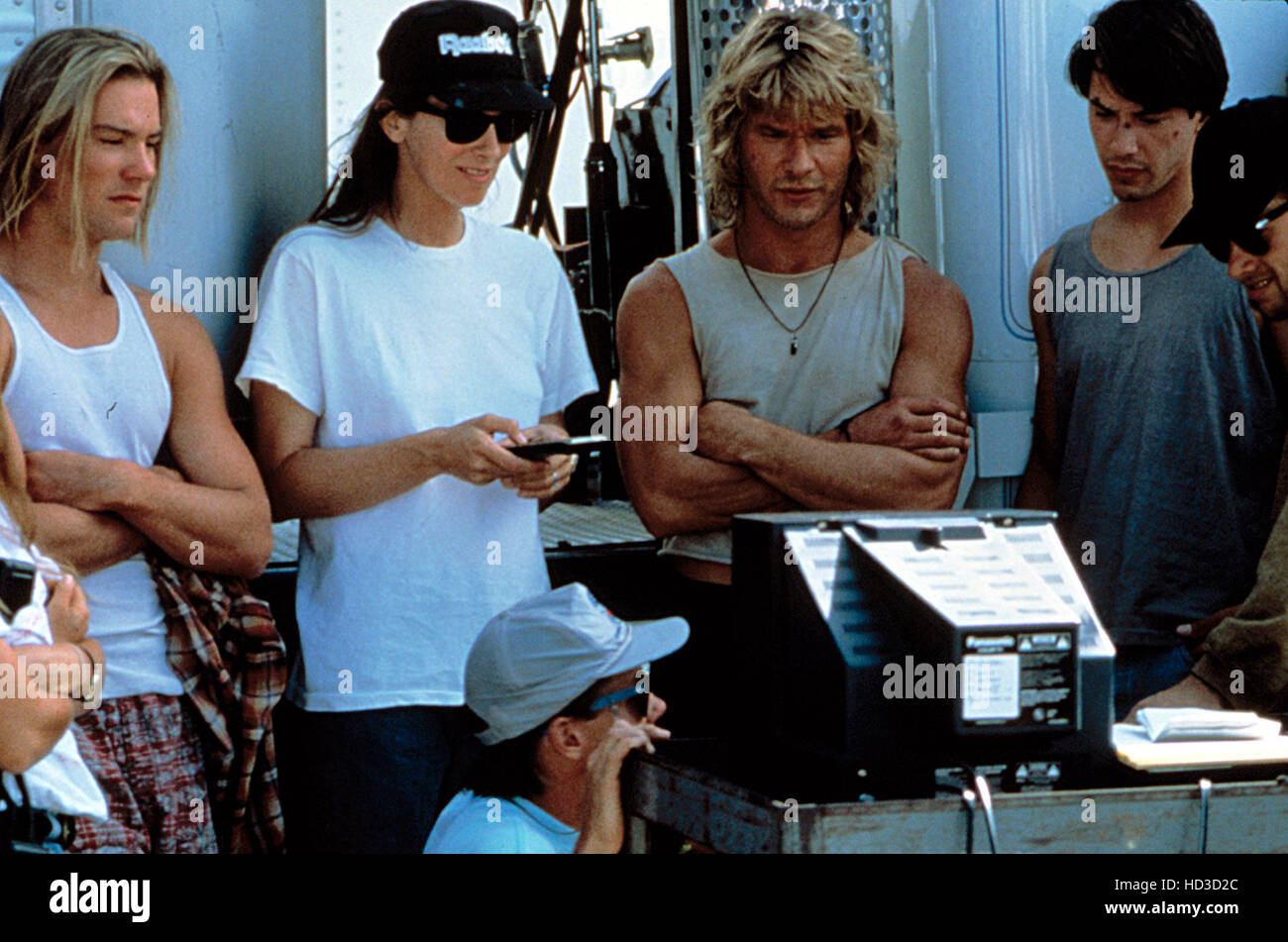POINT BREAK, director Kathryn Bigelow, Patrick Swayze, Keanu Reeves on ...