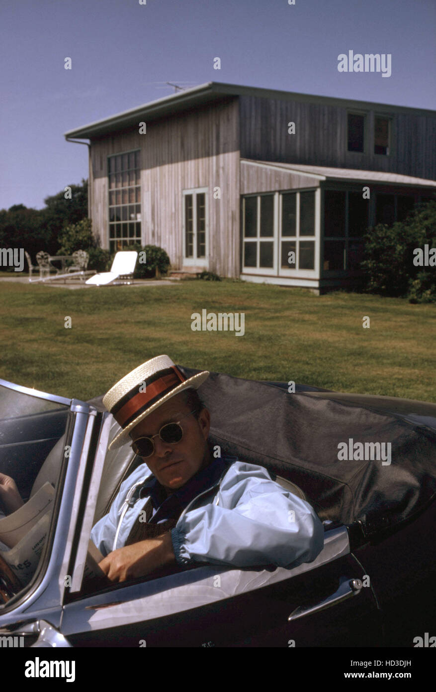 Truman Capote in front of his house in Sagaponack, NY, 1967. photo ...