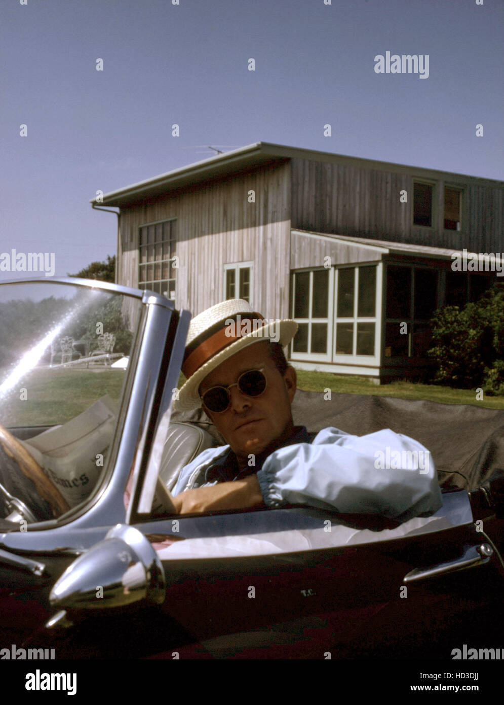 Truman Capote in front of his house in Sagaponack, NY, 1967. photo ...