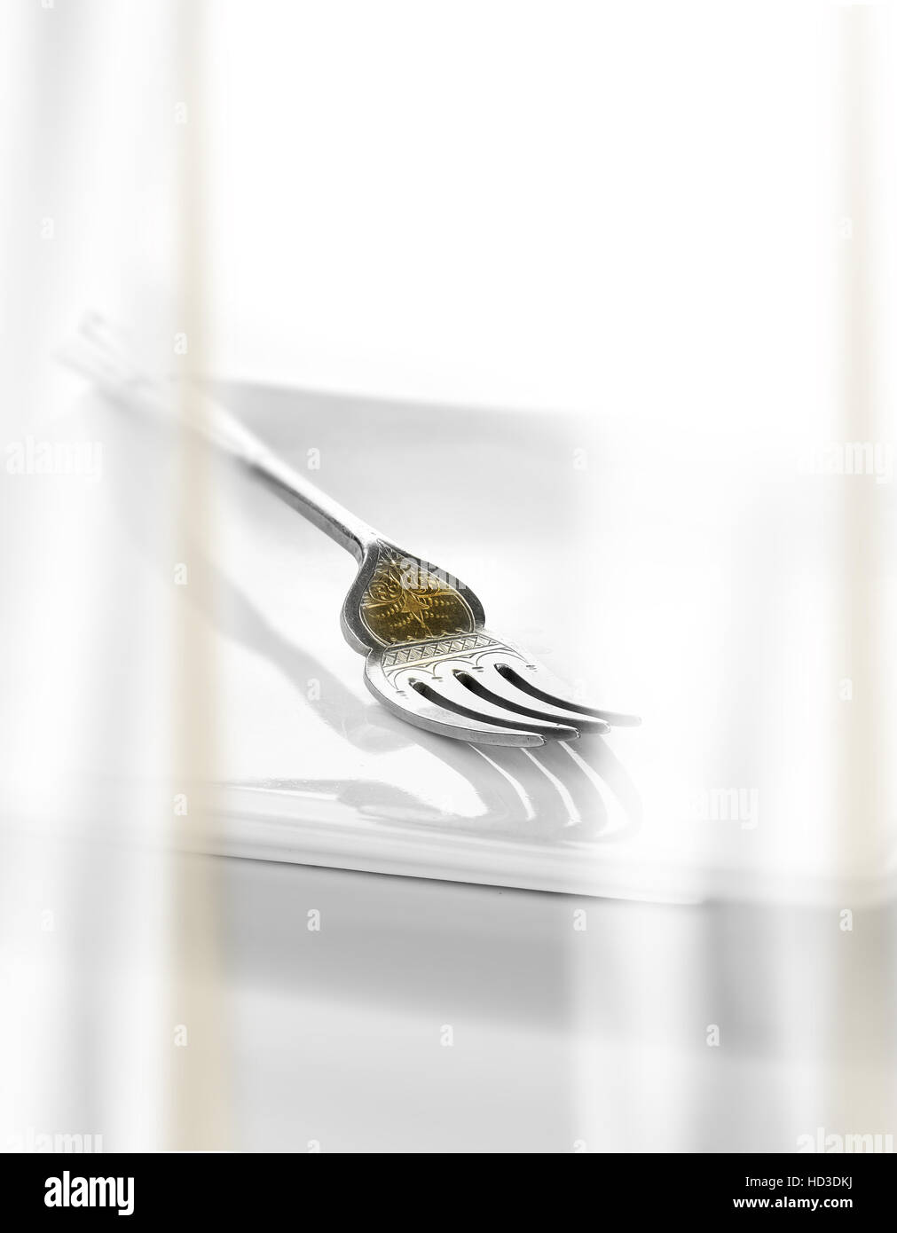 Concept image for a wedding breakfast cover art design. Vintage silver ...