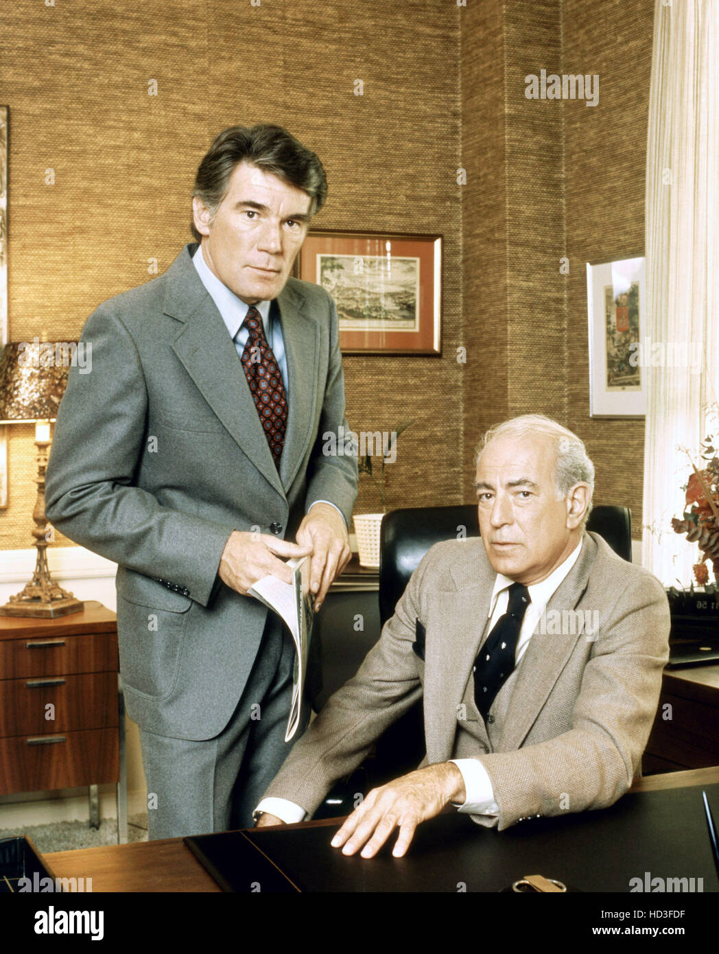 EXECUTIVE SUITE, from left: Mitchell Ryan, Stephen Elliott, 1976-77 ...