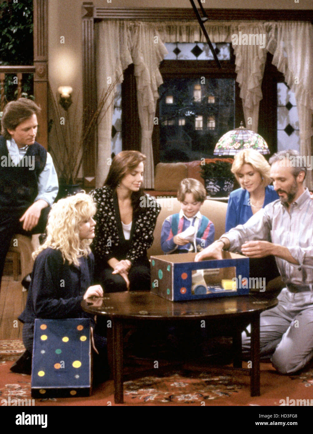 FAMILY TIES, Michael J. Fox, Tina Yothers, Justine Bateman, Brian ...