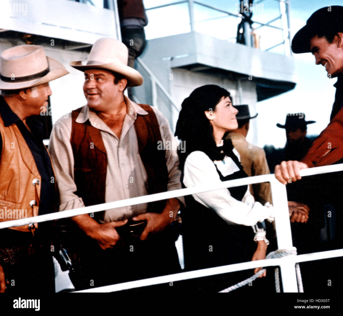 BONANZA, from left: Lorne Greene, Dan Blocker, Sheila Larken, David ...