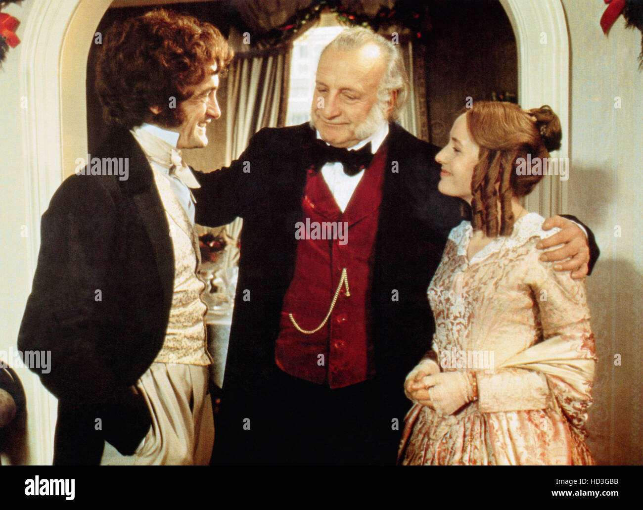 A CHRISTMAS CAROL, from left, Roger Rees, George C. Scott, Caroline ...