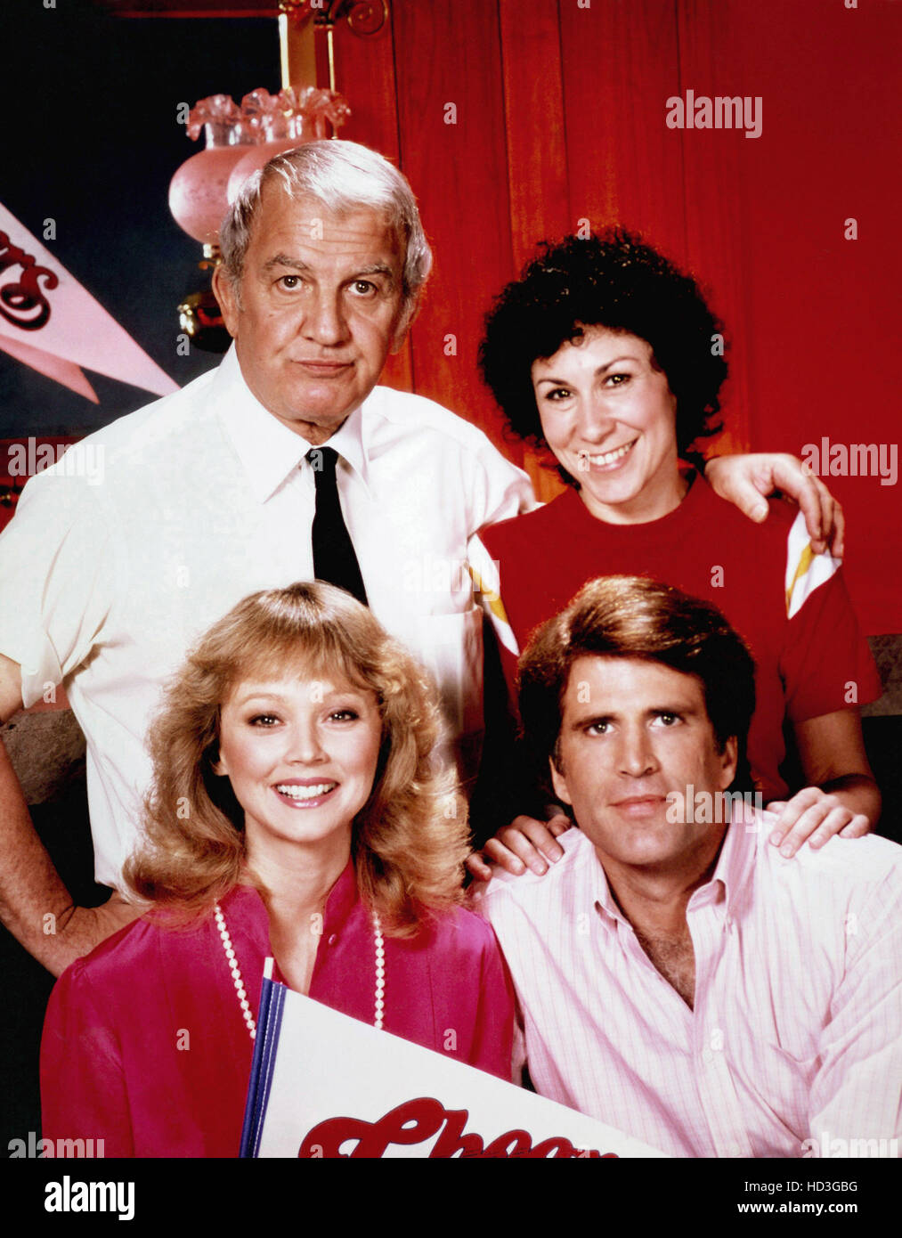 CHEERS, clockwise from upper left, Nicholas Colasanto, Rhea Perlman ...