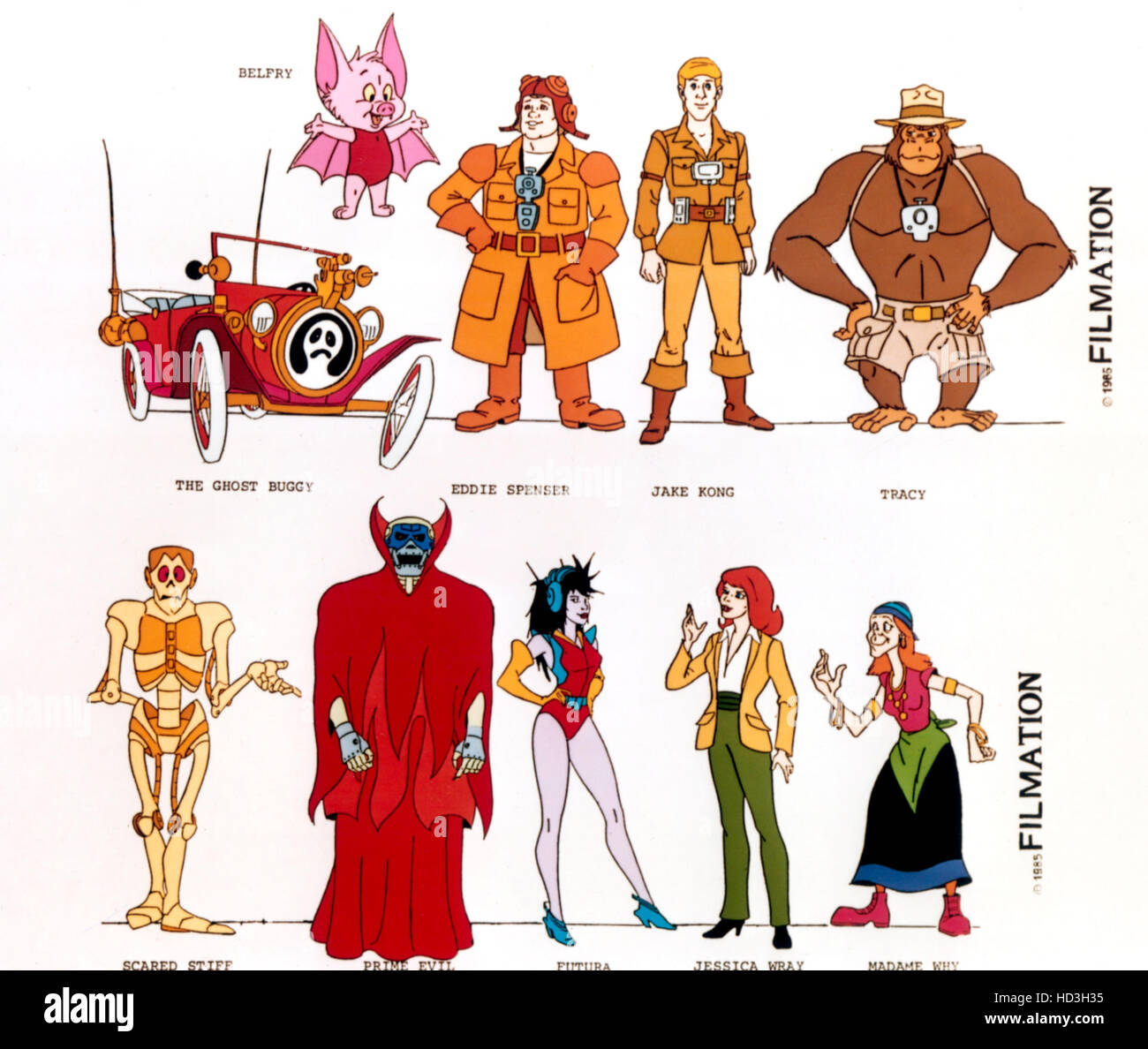 GHOSTBUSTERS, (top row): the Ghost Buggy, Belfry, Eddie Spenser, Jake ...