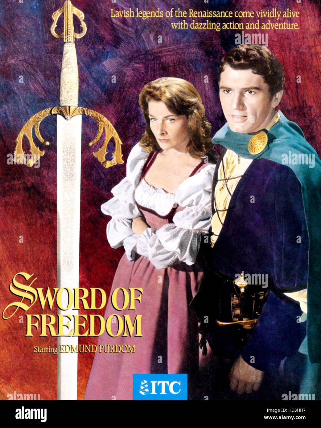 SWORD OF FREEDOM, from left: Adrienne Corri, Edmund Purdom, 1957-1958 ...