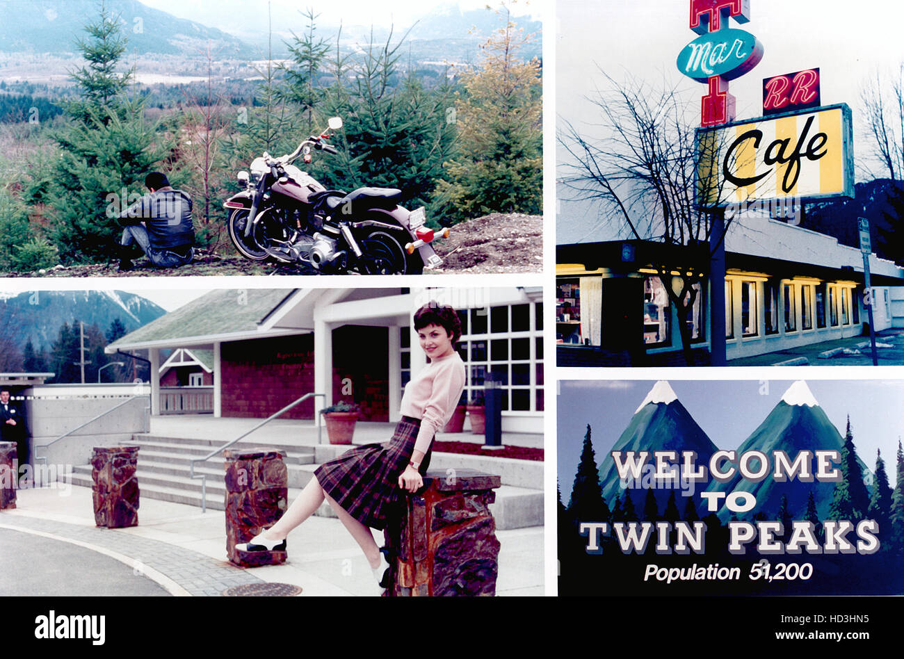 TWIN PEAKS, James Marshall, admiring the view & Sherilyn Fenn, outside ...