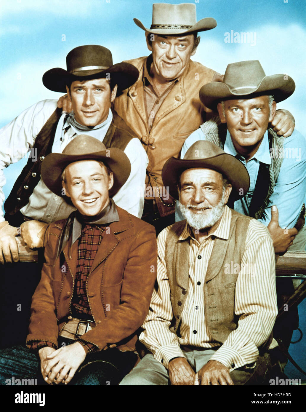 WAGON TRAIN, (back row): Robert Fuller, John McIntire, Terry Wilson ...