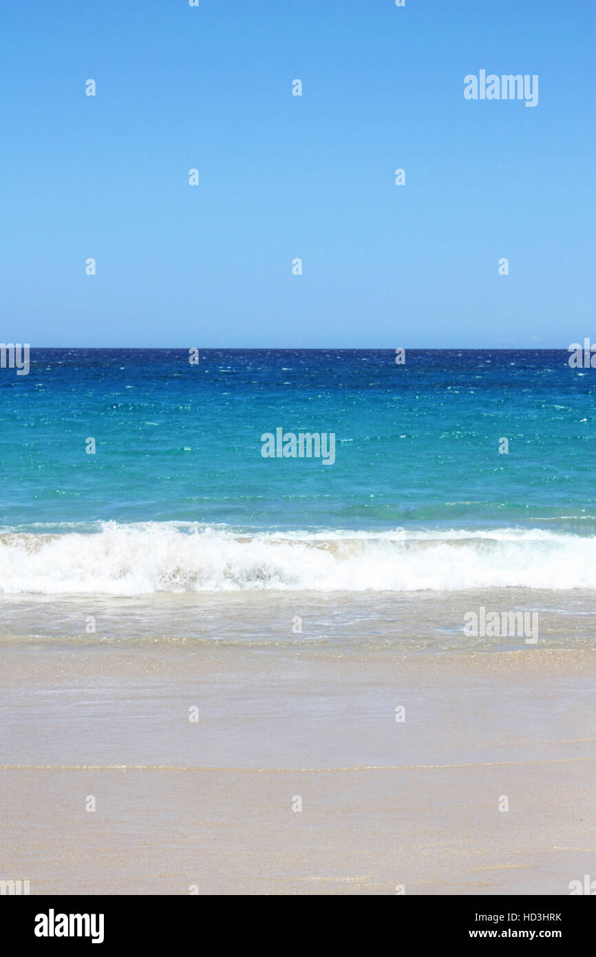 Ocean Landscape meets clear blue sky at Hapuna Beach State Park on the ...