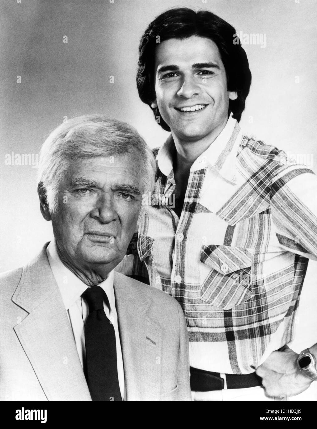 BARNABY JONES, from left: Buddy Ebsen, Mark Shera, 1973-80 Stock Photo ...