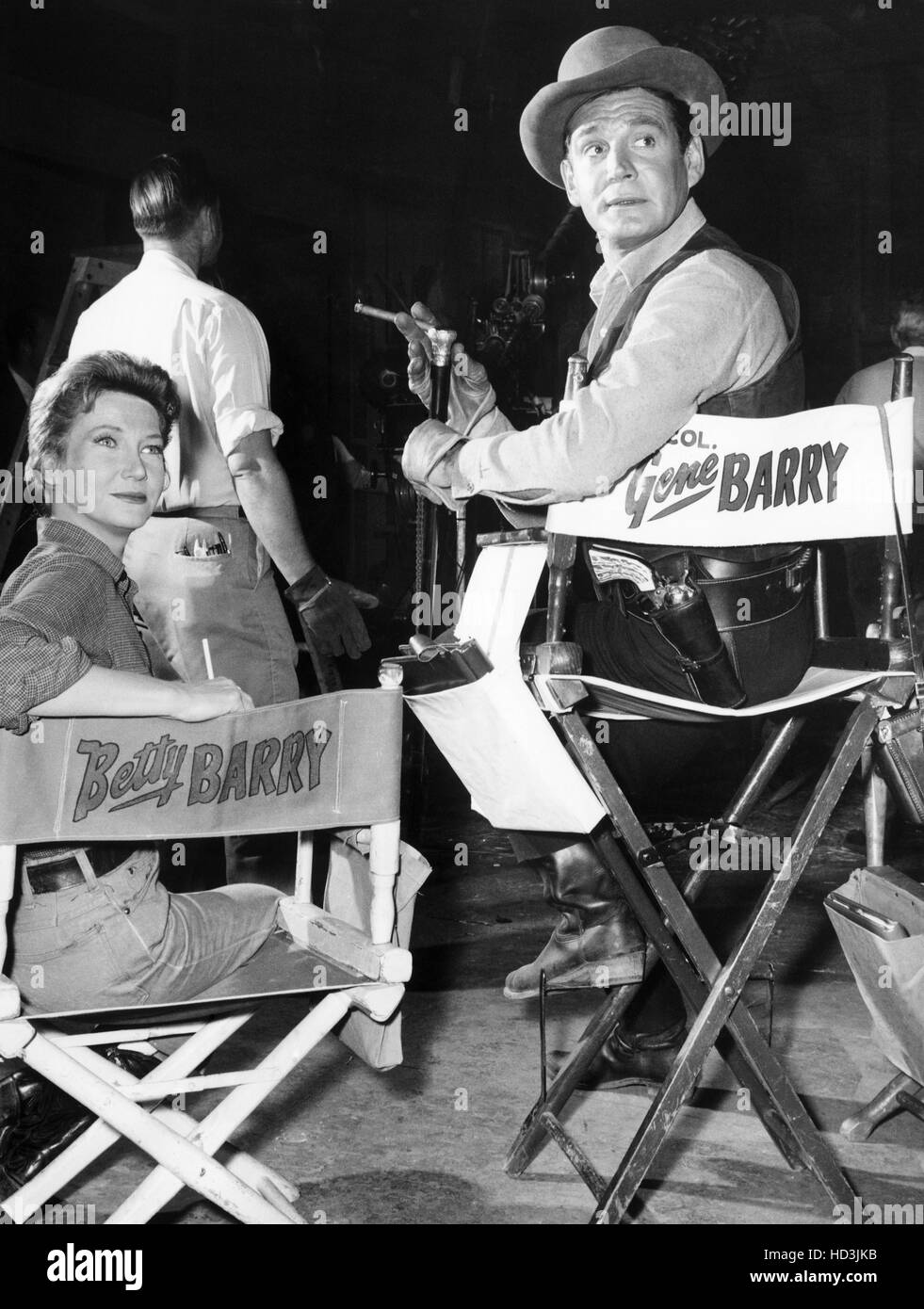 BAT MASTERSON, Betty Barry, Gene Barry on-set, 'No Amnesty For Death ...