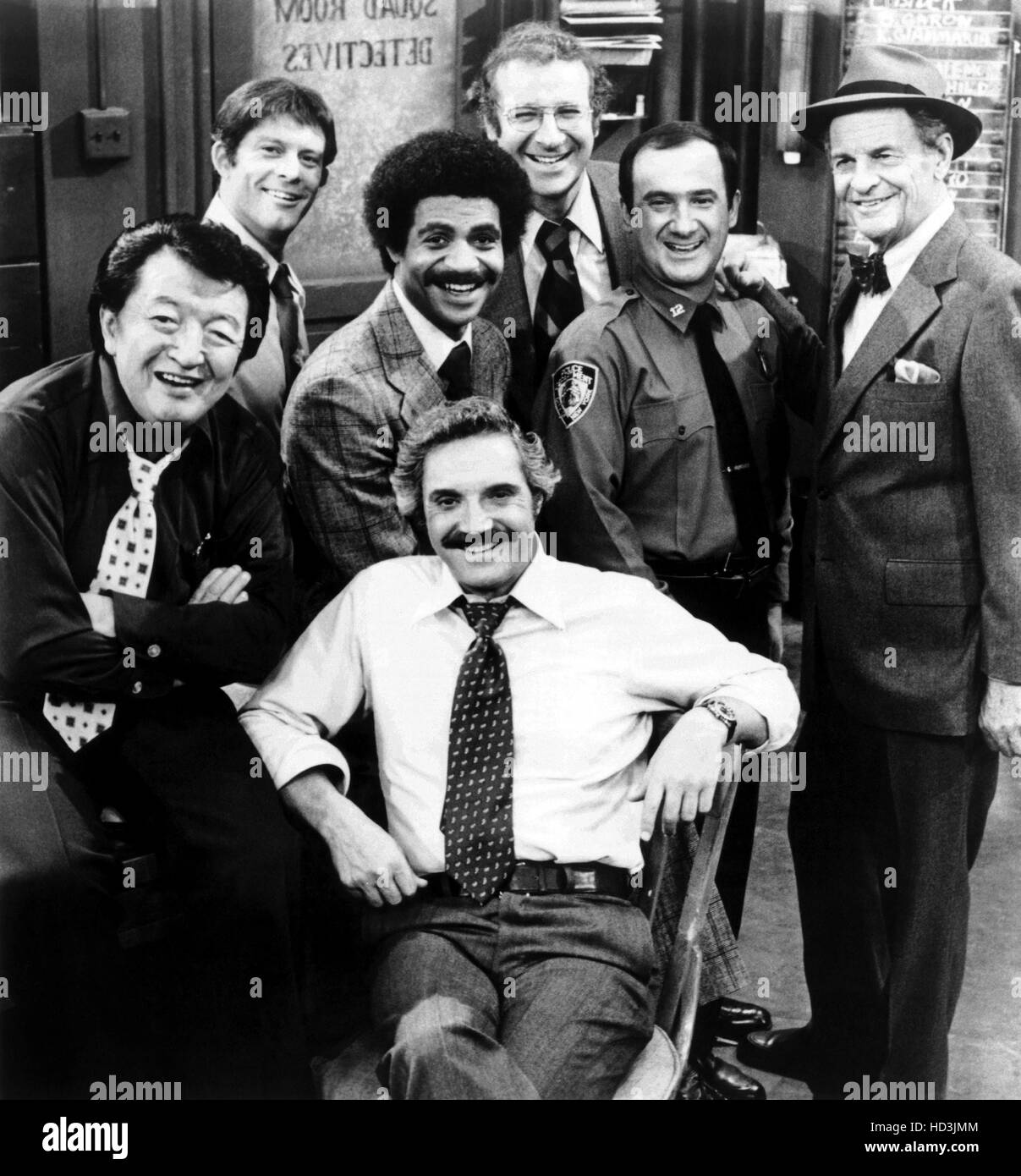 BARNEY MILLER, rear from left: Max Gail, Ron Glass, Steve Landesberg ...