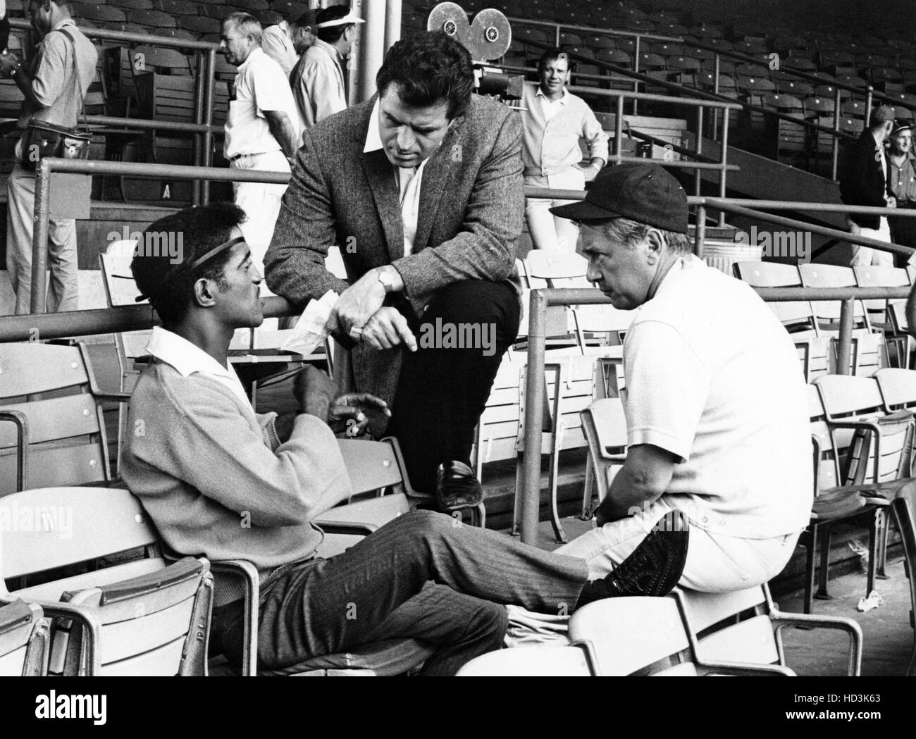 BEN CASEY, Sammy Davis Jr., Vince Edwards (center), on location at ...