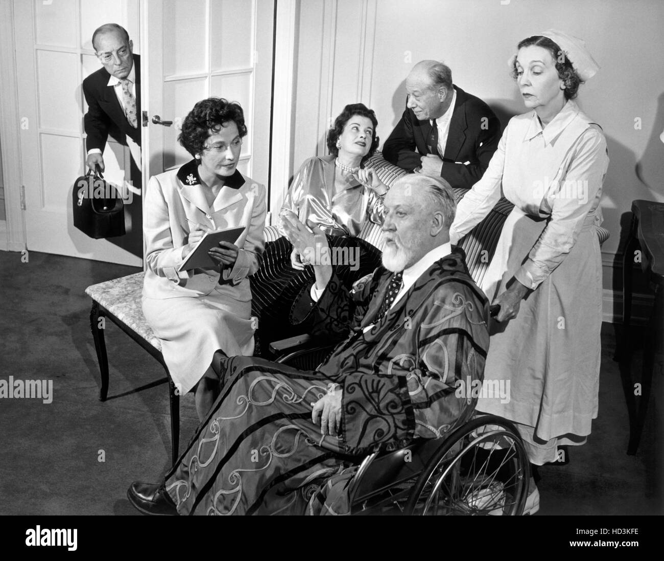 THE BEST OF BROADWAY, Buster Keaton (doorway), center from left: Merle ...