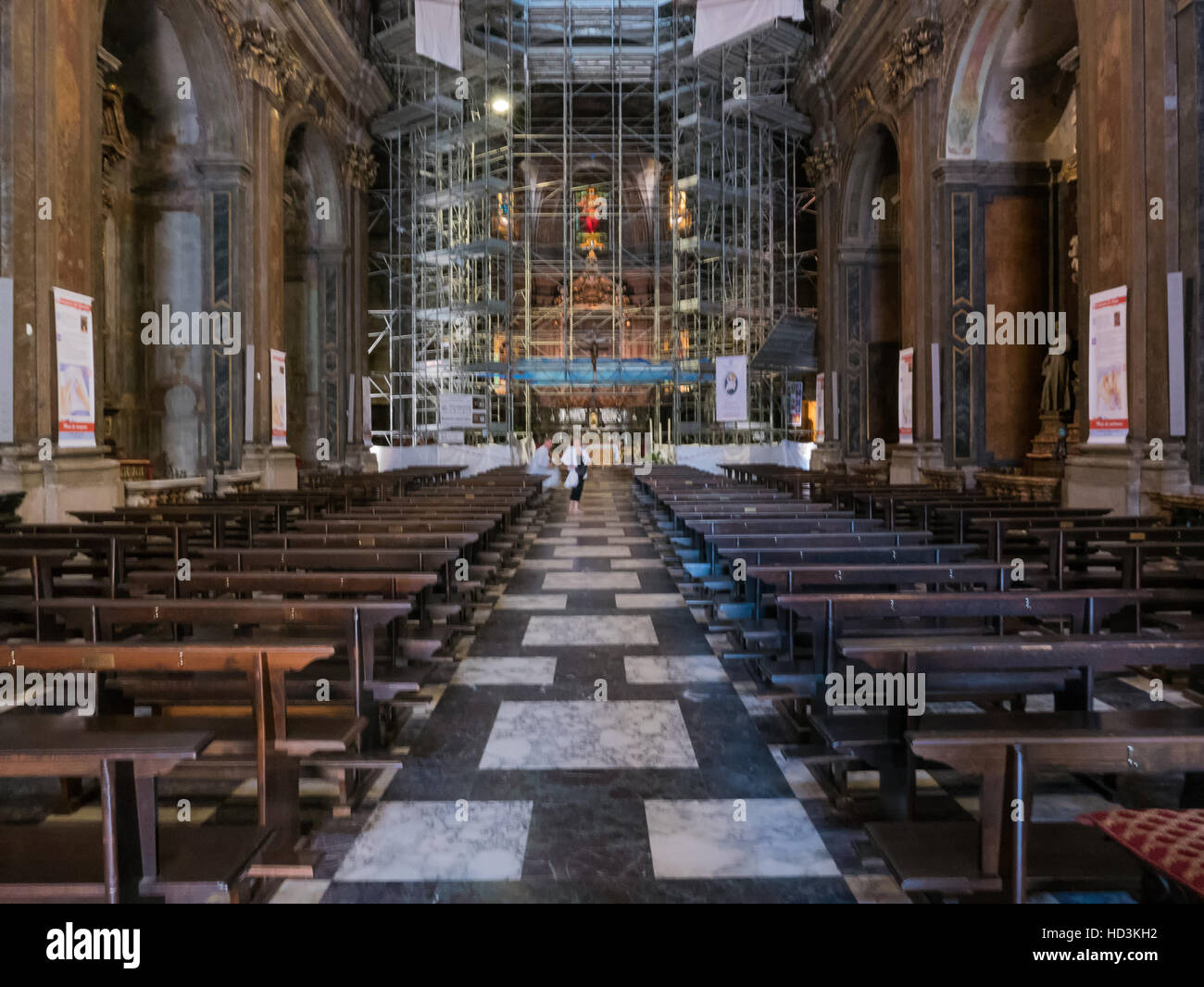 The interior of an old italian church Stock Photo - Alamy