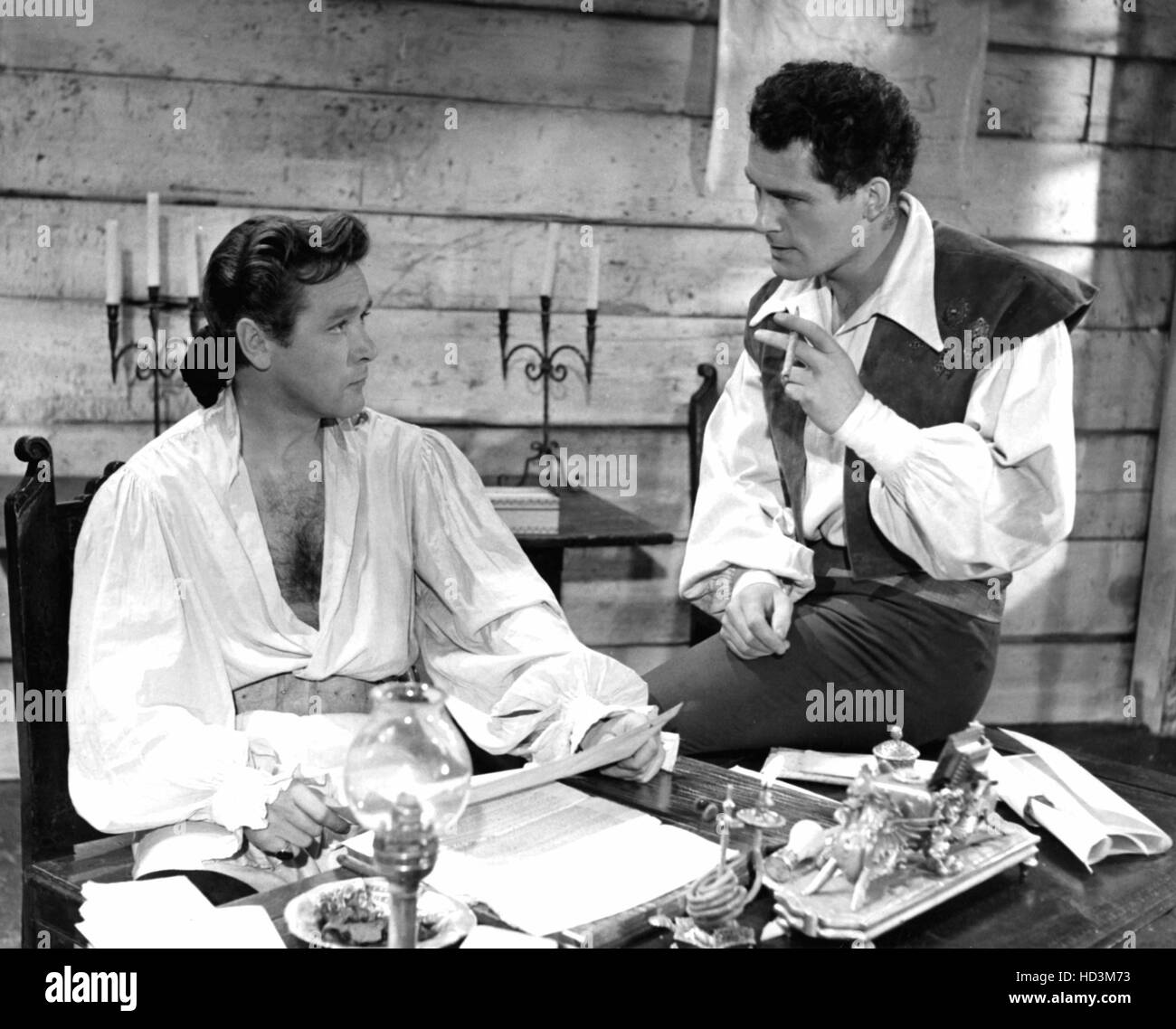 THE BUCCANEERS, Actors Peter Hammond and Robert Shaw take a break ...