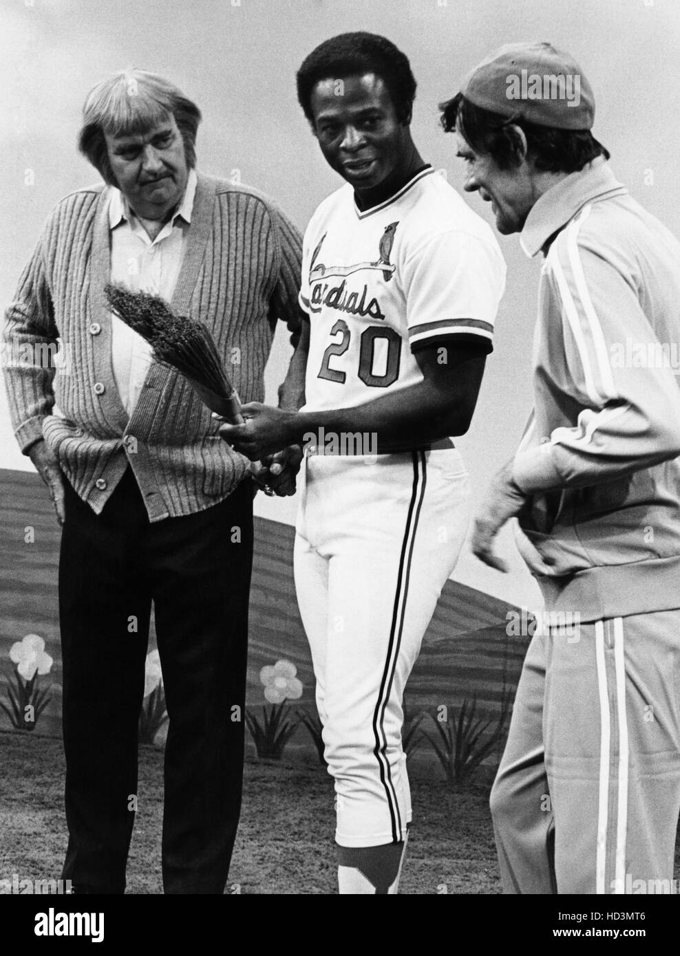CAPTAIN KANGAROO, Bob Keeshan, Lou Brock, Cosmo Allegretti (date 1980s ...