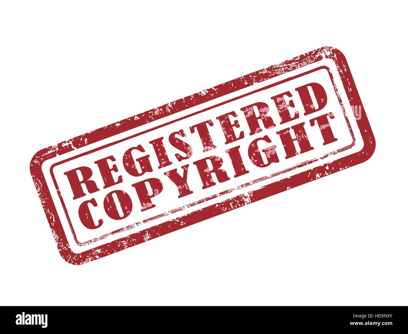 stamp registered copyright in red over white background Stock Vector ...